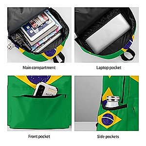 Lightweight Laptop Backpack Brazil Flag School Backpack Bookbags Schoolbag Casual Daypacks