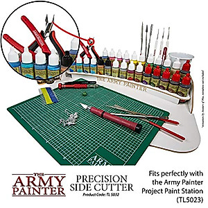 The Army Painter Stainless Steel Precision Side Cutters, Diagonal Flush Cutter with Safety Grip Handle, Nippers Wire Cutter - Flush Cutting Wire Cutters for Crafts, Metal & Plastic Resin Miniatures