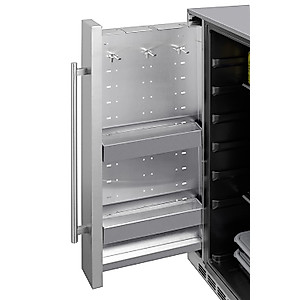 Summit Appliance SPR196OS24 24" Wide Built-In All-Refrigerator, Slide-out Storage Compartment, 17.25" Shallow Depth, Weatherproof Design, Stainless Steel Construction, 3.13 cu.ft Capacity