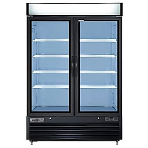 Maxx Cold MXM2-48RBHC, Double Door Merchandiser Refrigerator, Free Standing, 48 Cu. Ft. - Black