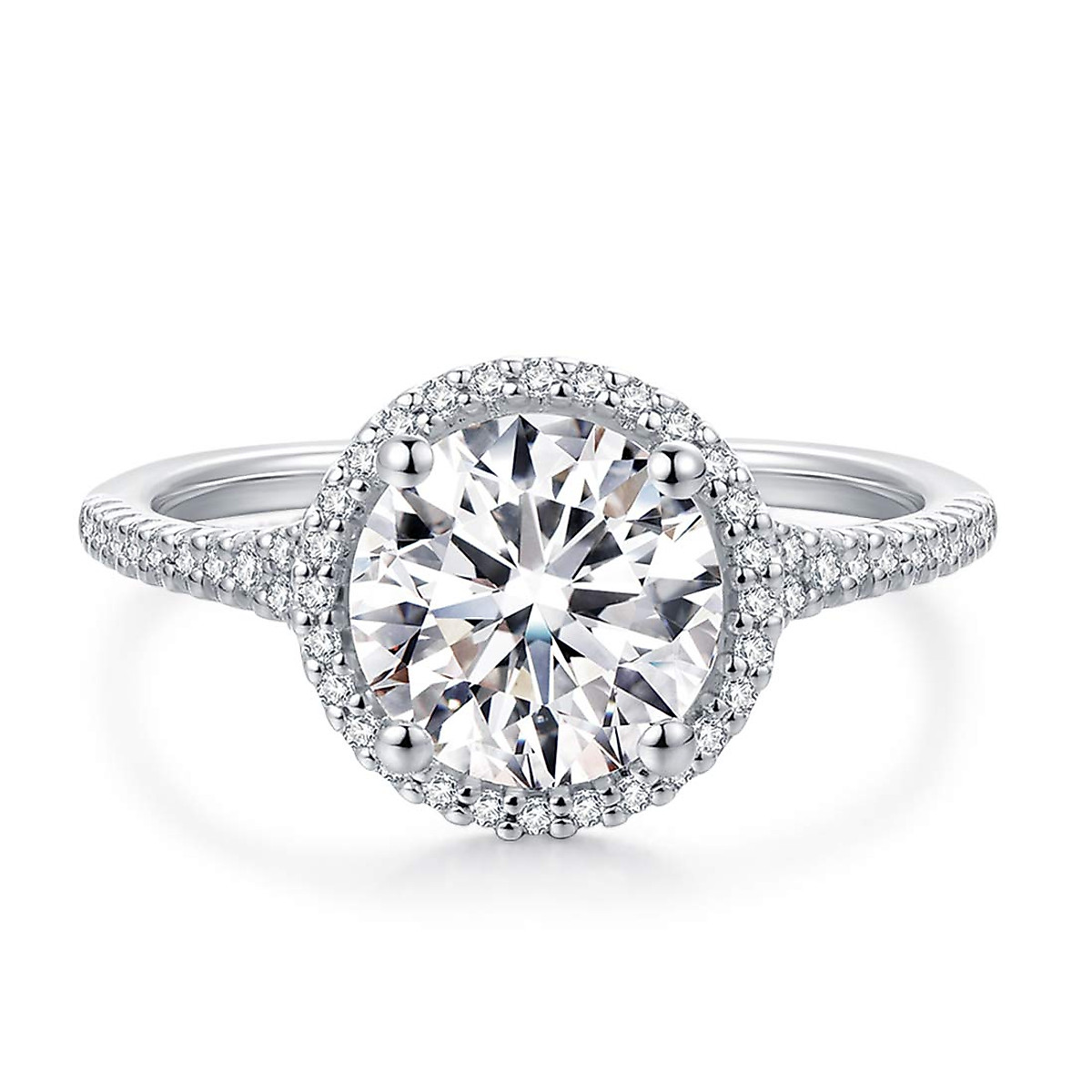 HAFEEZ CENTER 2ct True D Color VVS Moissanite Ring Moissanite Engagement Rings for Women (10 Moissanite)