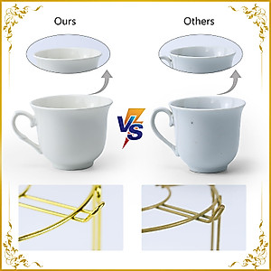 20 Pieces European Ceramic Tea Set for Adults With Metal Holder and Flower Painting (Large Cream Version)