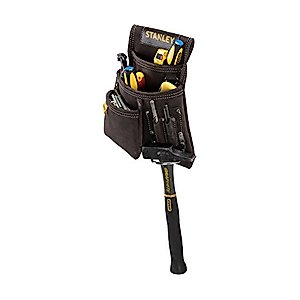 STANLEY STST1-80114 Leather Nail and Hammer Pouch - Black