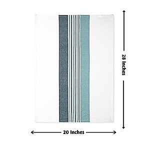 Folkulture 100% Cotton Kitchen Towels with Hanging loop, Dish Towels for Kitchen Décor, Kitchen Hand Towels or Absorbent Kitchen Towels, Farmhouse Kitchen Towels, 20 x 28 inches, Set of 4, (Aqua Blue)