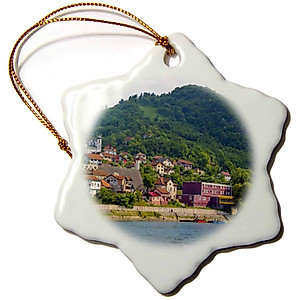3dRose Virgin Mary Church on thebank of The Drina River, Visegrad,... - Ornaments (orn-344954-1)