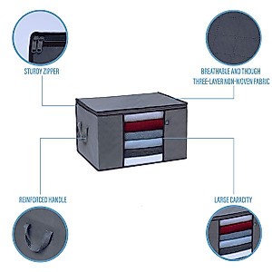 VENO 7 Packs Clothes Storage Bag Organizer, 4 Packs of Cloth Storage and 3 Packs of Tall Blanket Storage