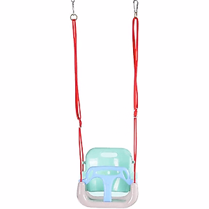 3 in 1 Kids Swing, Swing Seat for Baby/Toddler/Kids, with Adjustable Ropes, Snug & Secure Swing Seat Great for Tree/Swing Set, Indoor, Outdoor, Playground, Background (Green)