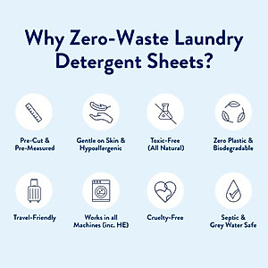 Miracle Made Liquidless Laundry Detergent Sheets - 32 Sheets (64 Loads) - Plant Fresh Scent, Plastic-Free Biodegradable Travel Eco-Strips - Dye, Bleach & Paraben Free - Eco Friendly Travel Detergent