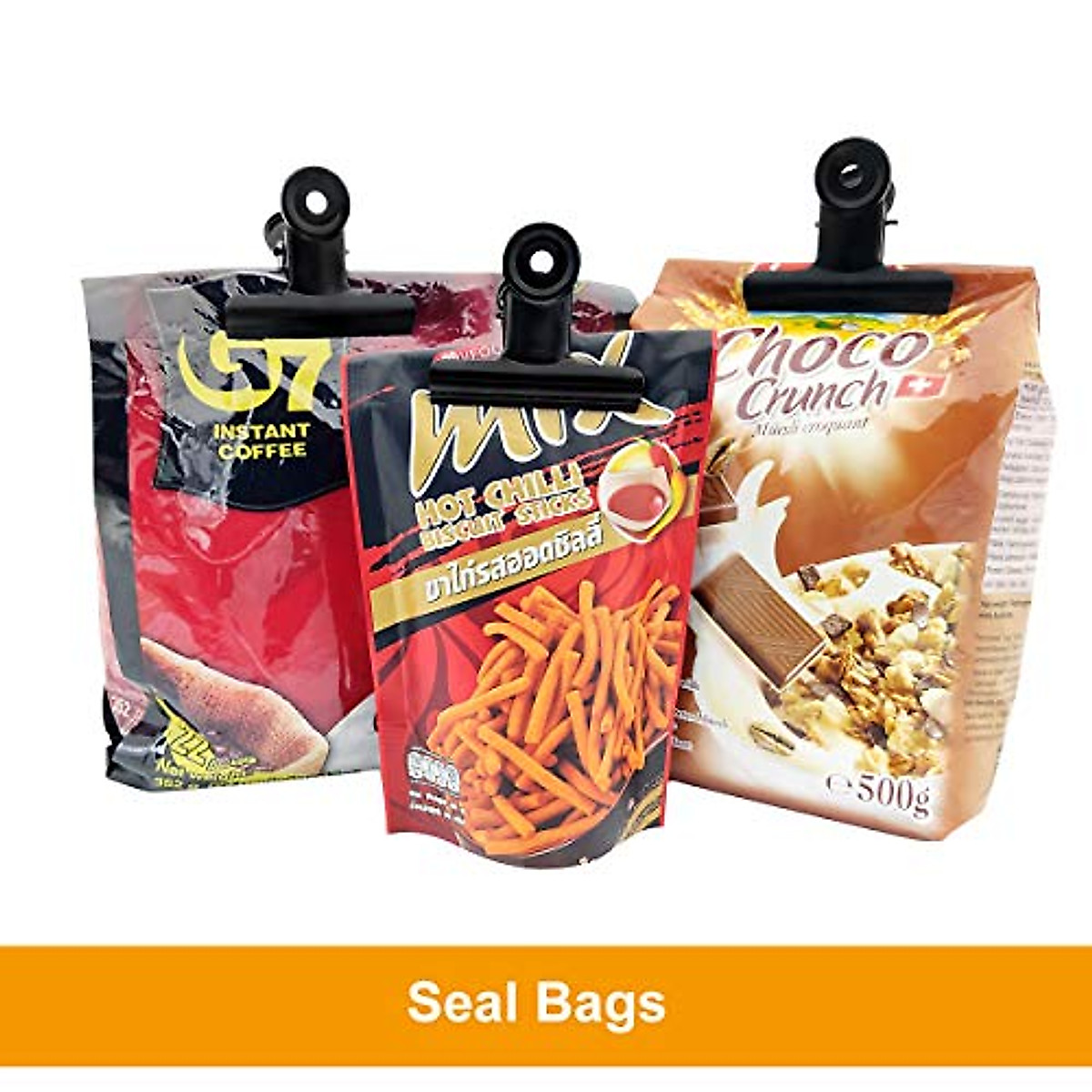 Coideal 12 Pack Large Black Bull Binder Paper Clips, Metal Hinge Clip File Clamps for Crafts, Food Bags, Drawing, Photo at Home Kitchen Office (2 1/2 Inch)