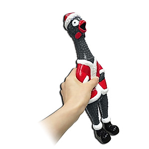 ANIMOLDS Squeeze Me Christmas Chicken- Hilarious Screaming Rubber Chicken Toy for Kids Novelty Squeaky Toy | The Perfect Stocking Stuffers for Kids and Adults
