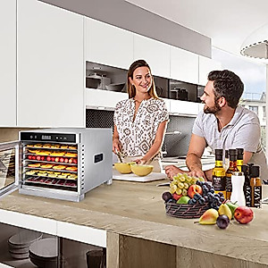 COMKERI Food Dehydrator 6 Trays for Food Jerky, Fruit, Meat, Dog Treats, Herbs, Flower Tea, Vegetables, Durable Food-grade Stainless Steel Dehydrator Machine with 110V/700W