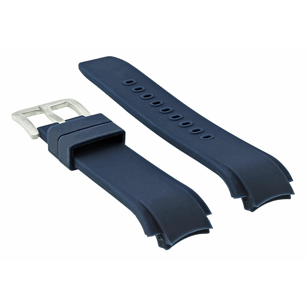 Ewatchparts SILICONE RUBBER BAND STRAP COMPATIBLE WITH IWC 35380 353804 DUAL CROWN AQUATIMER BLUE