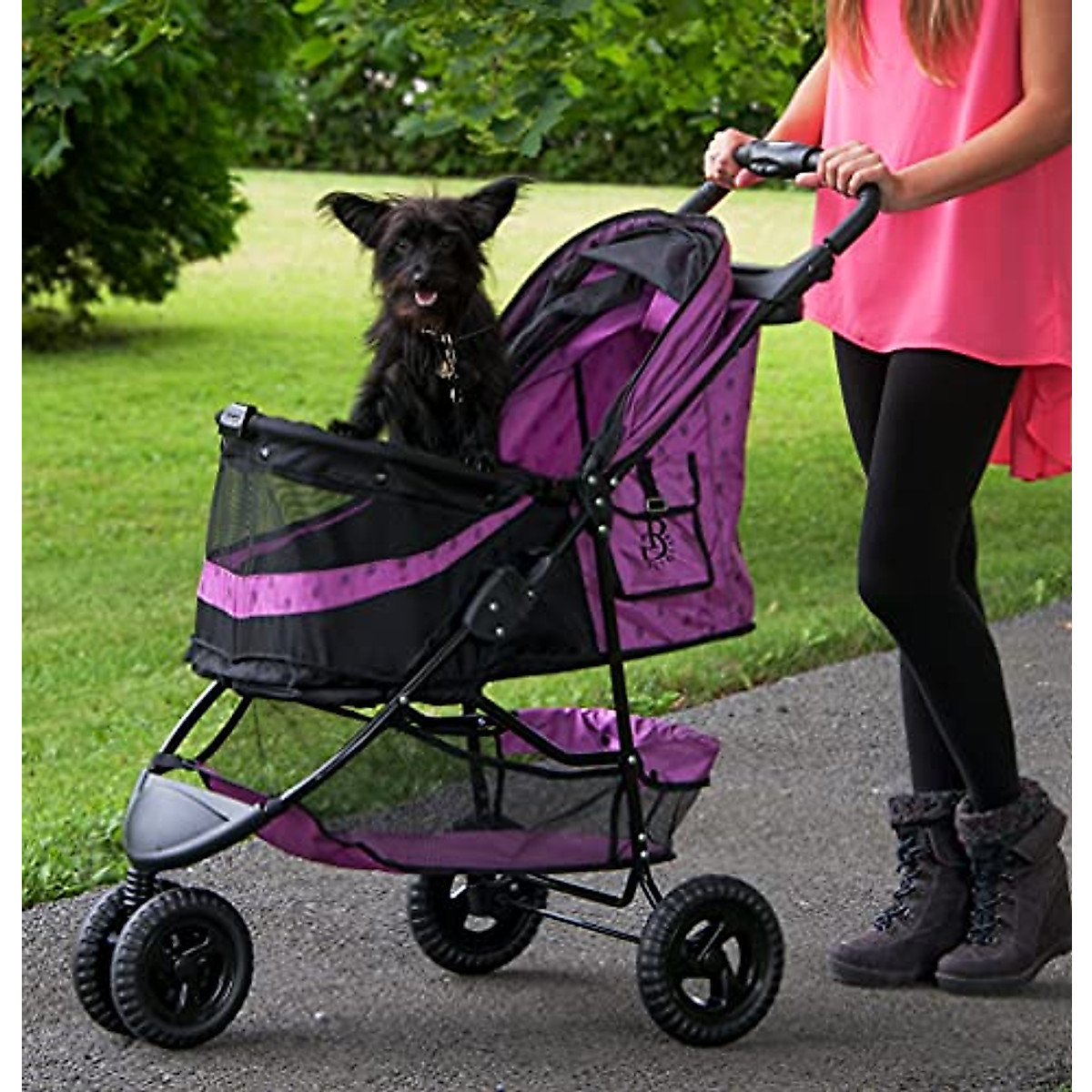 Pet Gear No-Zip Special Edition 3 Wheel Pet Stroller for Cats/Dogs, Zipperless Entry, Easy One-Hand Fold, Removable Liner, Cup Holder, 4 colors