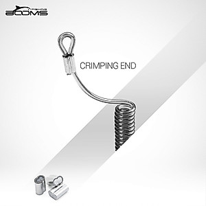 Booms Fishing T04 Fishing Lanyards 6pcs Pack Fishing Tool/Pole Safety Coil Lanyard Retractable Wire Inside TUP Cover