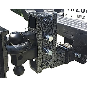 GEN-Y GH-324 MEGA-Duty Adjustable 7.5" Drop Hitch with GH-031 Dual-Ball, GH-032 Pintle Lock for 2" Receiver - 10,000 LB Towing Capacity - 1,500 LB Tongue Weight