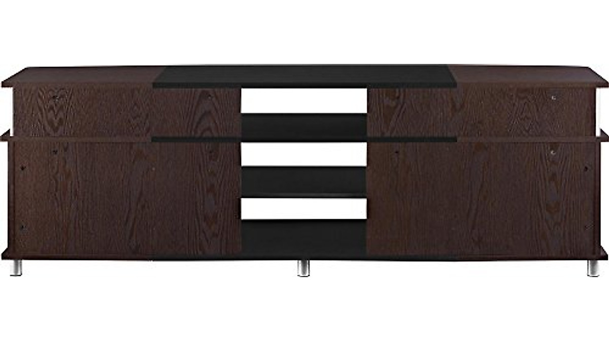 Ameriwood Carson TV Stand for 70-Inch TVs | Modern Cherry Finish
