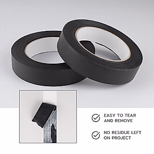 Lichamp 4 Pack Black Painters Tape 1 inch, Black Masking Tape 1 inch x 55 Yards x 4 Rolls (220 Total Yards)