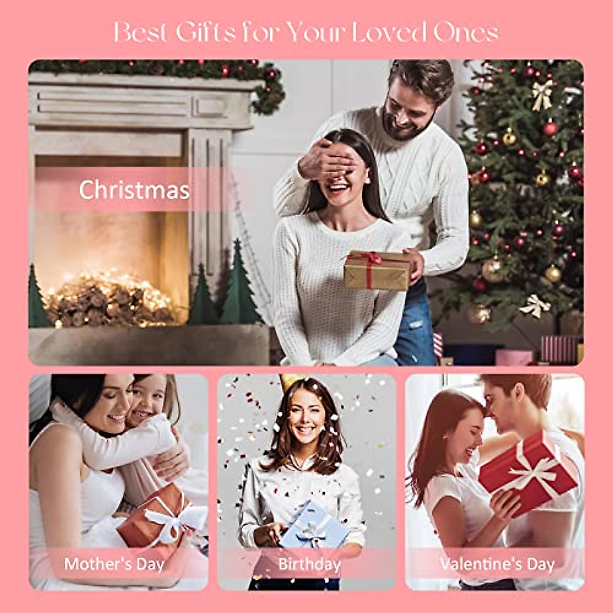 Ailvy Travel Jewelry Organizer with Mirror, Small Jewelry Box Portable Display Storage Jewelry Case for Earrings, Rings, Necklaces, Bracelet, Gift for Women Girls (Pink)