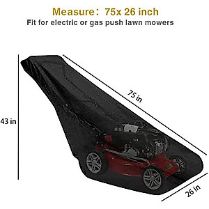 Ailelan Lawn Mower Cover, Waterproof Tractor Cover, Heavy Duty 420D Polyester Oxford, Durable, UV, cub Tractor Cover Cover for Your Rider Garden Tractor, 75" L x 26" W x 43" H