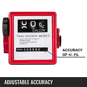VEVOR Mechanical Fuel Meter 20 GPM, Fuel Flow Meter 3-Digital Batch Display Fuel Transfer Meter 1 Inch Diesel Fuel Flow Meter All Fuel Transfer Pumps Gasoline Flow Meter