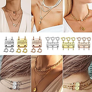 Dailyacc Lucky Necklace Layering Clasp 18K Gold and Silver Strong Multiple Necklace Clasps For Layered Separator