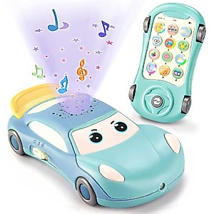Lukax Toy Phone - Baby Toys 12-18 Months Kids Phone Toys, Baby Cell Phone Toy with Music & Light, Learning & Education Toys Gift for Boys Girls Blue