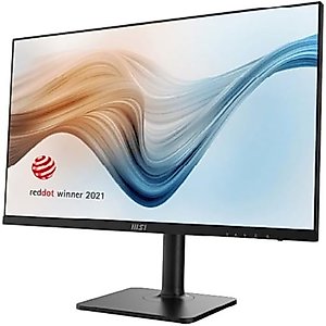 MSI Modern MD271P, 27" Monitor, 1920 x 1080 (FHD), IPS, 75Hz, TUV Certified Eyesight Protection, 5ms, HDMI, Displayport, USB C, Tilt, Swivel, Height Adjustable, Pivot,Black