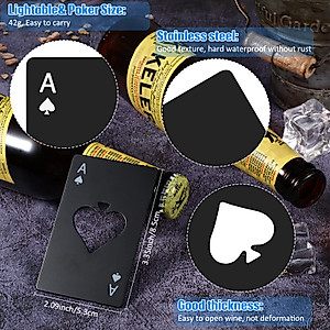 60 Pcs Casino Bottle Opener Credit Card Size Opener Gifts for Groomsmen Funny Can Beer Opener Poker Shaped Stainless Steel Ace Card Bottle Cap Openers for Wedding Birthday Party Table Tools Supplies