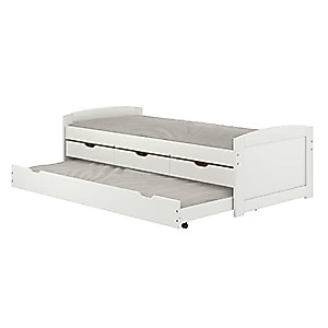 ADEPTUS Solid Wood Twin Day Bed with Trundle and Drawers