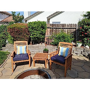 Sqodok Outdoor Chair Cushions 17"x16"x2" Waterproof Patio Cushions for Outdoor Furniture, Round Corner Chair Cushions for Patio Furniture Seat Cushion with Ties Set of 4, Dark Blue