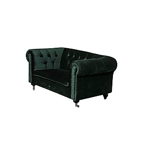 American Home Classic Claire 10" Velvet Upholstered Dog's Sofa in Green