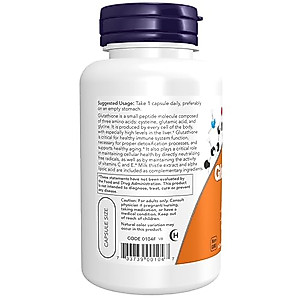 NOW Supplements, Glutathione 500 mg, With Milk Thistle Extract & Alpha Lipoic Acid, Free Radical Neutralizer*, 60 Veg Capsules