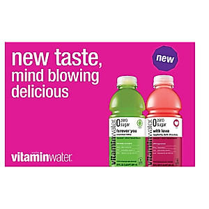 Vitamin Water ZERO Sugar - With Love - Raspberry Dark Chocolate | 20 Fl Oz Bottles | Pack of 12