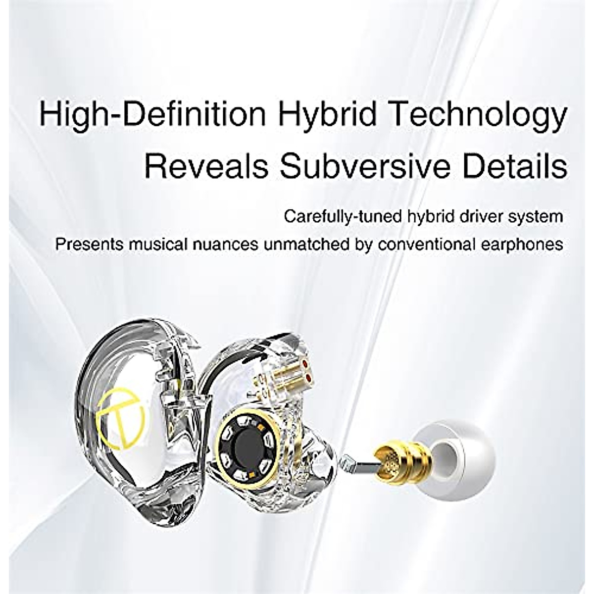 FEDAI TRN ST2 Extra Bass High Fidelity Earbuds,in-Ear Earphone Headphones Balanced Armature Driver Hybrid Technology Earphones Headset Over Ear Noise Cancelling Headphones Wired Earhook(Black mic) …