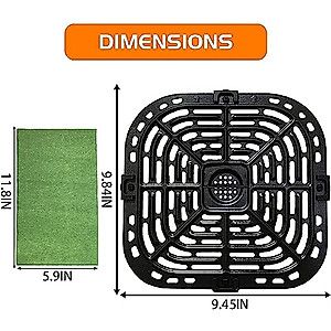 BeranWung 6QT Air Fryer Grill Plate for Instants Vortex Plus Air Fryers, Upgraded Air Fryer Grill Pan, Air Fryer Crisper Tray Rack Grate Insert Pan for Instants Vortex 5.7QT 6QT Air Fryers