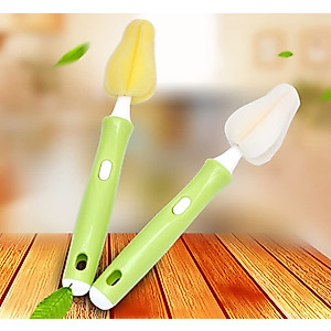 Duehut HLLMX 1PCS Baby Bottle Brush The Baby Nipple Brush Cleaning Brush to Replace The Head Sponge Bottle Brush for Washing Baby Bottles