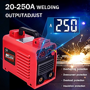 Welder Machine,Upgraded MMA-250A 110V Welding Machine,IGBT Digital Display LCD,Hot Start Anti-stick Stick Welder,Complete DIY Tool Kit for Portable Mini Welder,Strong Heat Dissipation MMA Welder …