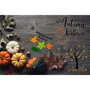 8 PCS Fall Autumn Stencils for Painting on Wood Wall, Fall Theme Pattern Templates for DIY Home Fall Farmhouse Decorations, Paint Wood Signs, Reusable Plastic Stencil