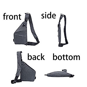 PHIMIITA Personal Flex Bag - 2023 New Personal Flex Bag for Women and Men, Multipurpose Crossbody Backpack Sash Bag for Outdoor (Grey Left)