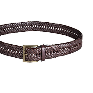Dockers Men's Leather Braided Casual and Dress Belt,tan Glazed,38