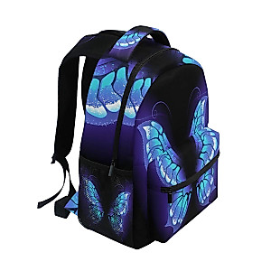 ALAZA Purple Butterfly Wing Backpack Daypack College School Travel Shoulder Bag