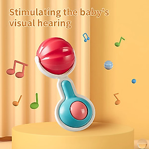 Bu-buildup 9 pcs Baby Rattle Teething Toys, Baby Rattles Toys, Infant Shaker with Storage Box, Grab and Spin Rattles for Newborn Girl Boy, Odorless Infant Toys for Babies 0-6-12 Months