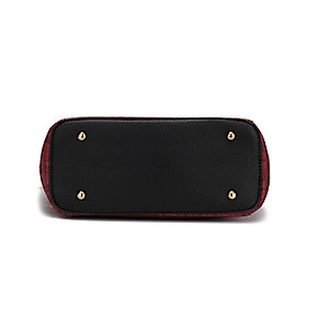 MKF Collection Shoulder Bag for Women, PU Leather Pocketbook Top-Handle Crossbody Purse Tote Satchel Handbag Grey by Mia k