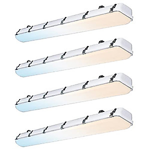 ELECALL LED Vapor Tight Light 4FT 8100lm 3CCT Selectable 5000K/4000K/3500K 135LM/W (120W Eq.) 0-10V Dim, IP65 Waterproof Overhead Shop Light for Parking Garage Carport Car Wash, UL Listed (4 Pack)