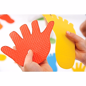edxeducation-63525 Hand and Foot Mark Set - Includes 2 Large Die for Gameplay - Create Obstacle Courses - Tool for Gross Motor Skills, Occupational Therapy