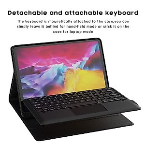 DOMEUN iPad Pro 12.9 inch 2022 Case with Keyboard - Touchpad Keyboard for 12.9-inch iPad Pro - 6th Generation, 5th/4th/3rd Generation - Wireless Detachable - with Pencil Holder for 2022 iPad Pro 12.9