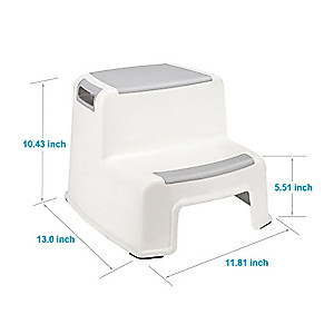 Vicsou Dual Height Two Step Stool For Kids, Toddler's Stool For Potty Training, Baby Exercise Step Stools For Using In The Bathroom/Kitchen/Toilet,Soft-Grip Steps Provide Comfort and Safety