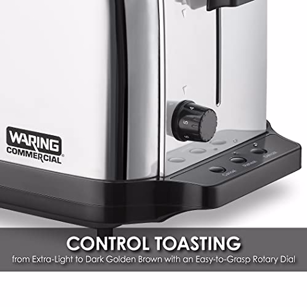 Waring Commercial WCT704 4 Slice Extra Long Slot Light Duty Pop-Up Toaster, 120V, 5-15 Phase Plug