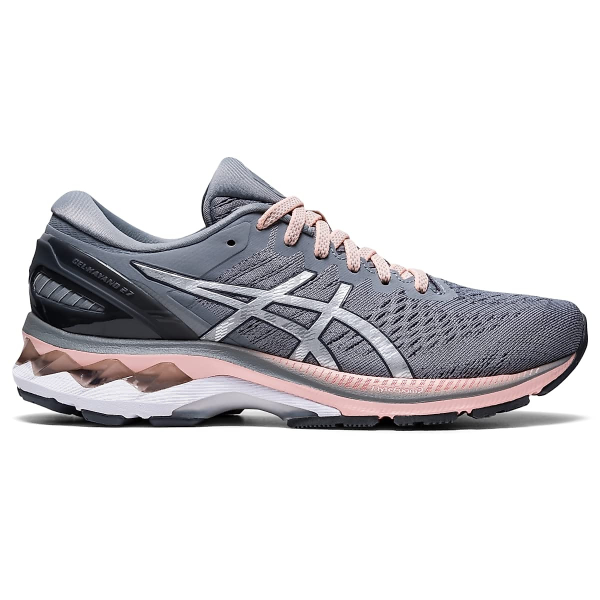 ASICS Women's Gel-Kayano 27 Running Shoes, 6, Sheet Rock/Pure Silver