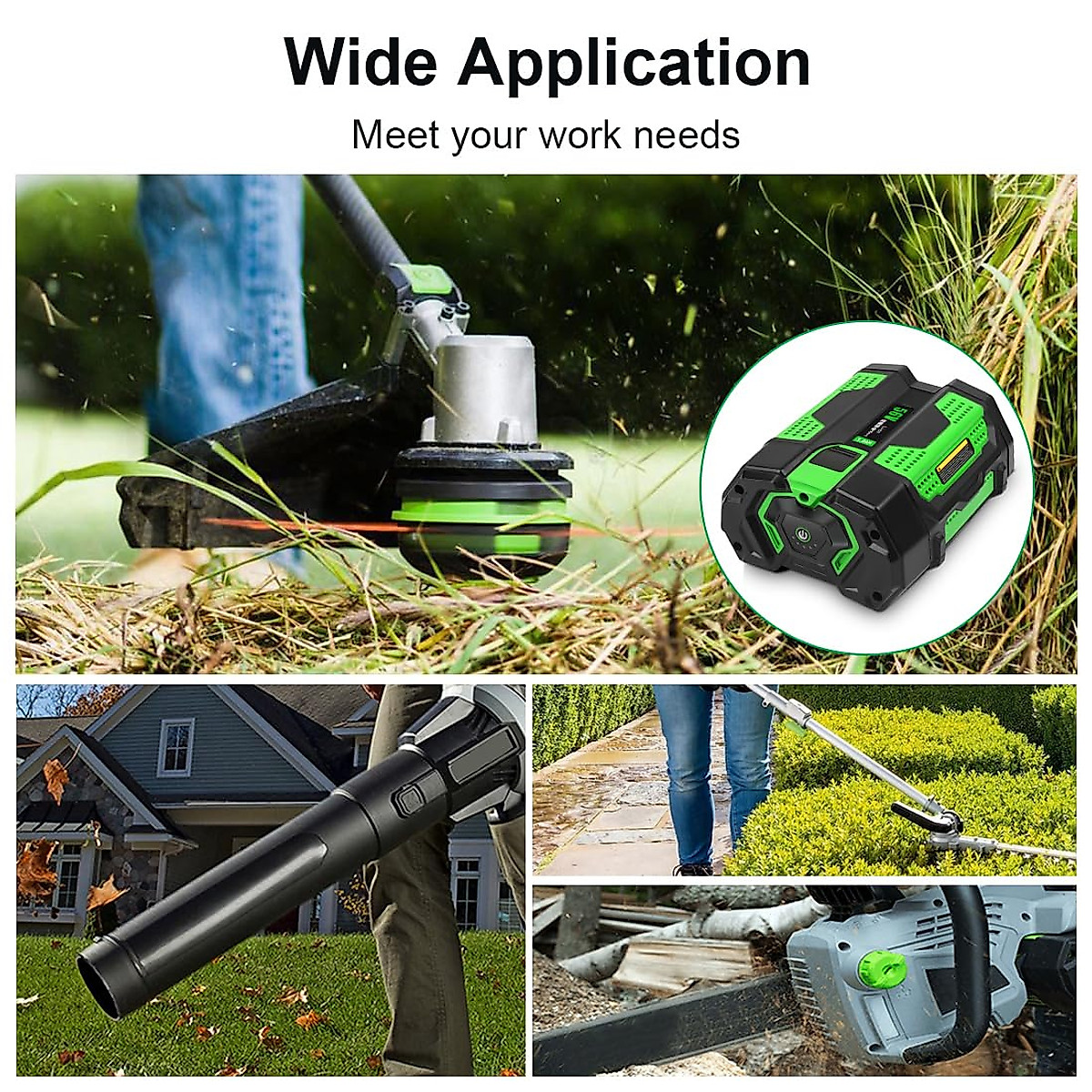 5 .0 Ah Battery Replacement for EGO 56v Battery (Green)